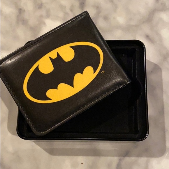 Batman | Bags | Batman Black Yellow Logo Bifold Walletnew | Poshmark
